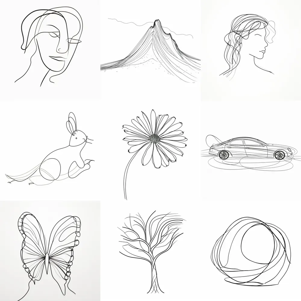 One Line Drawings Midjourney Prompt | PromptBase