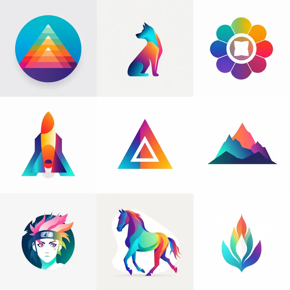 Simple Shape Logos And Icons Midjourney Prompt | PromptBase