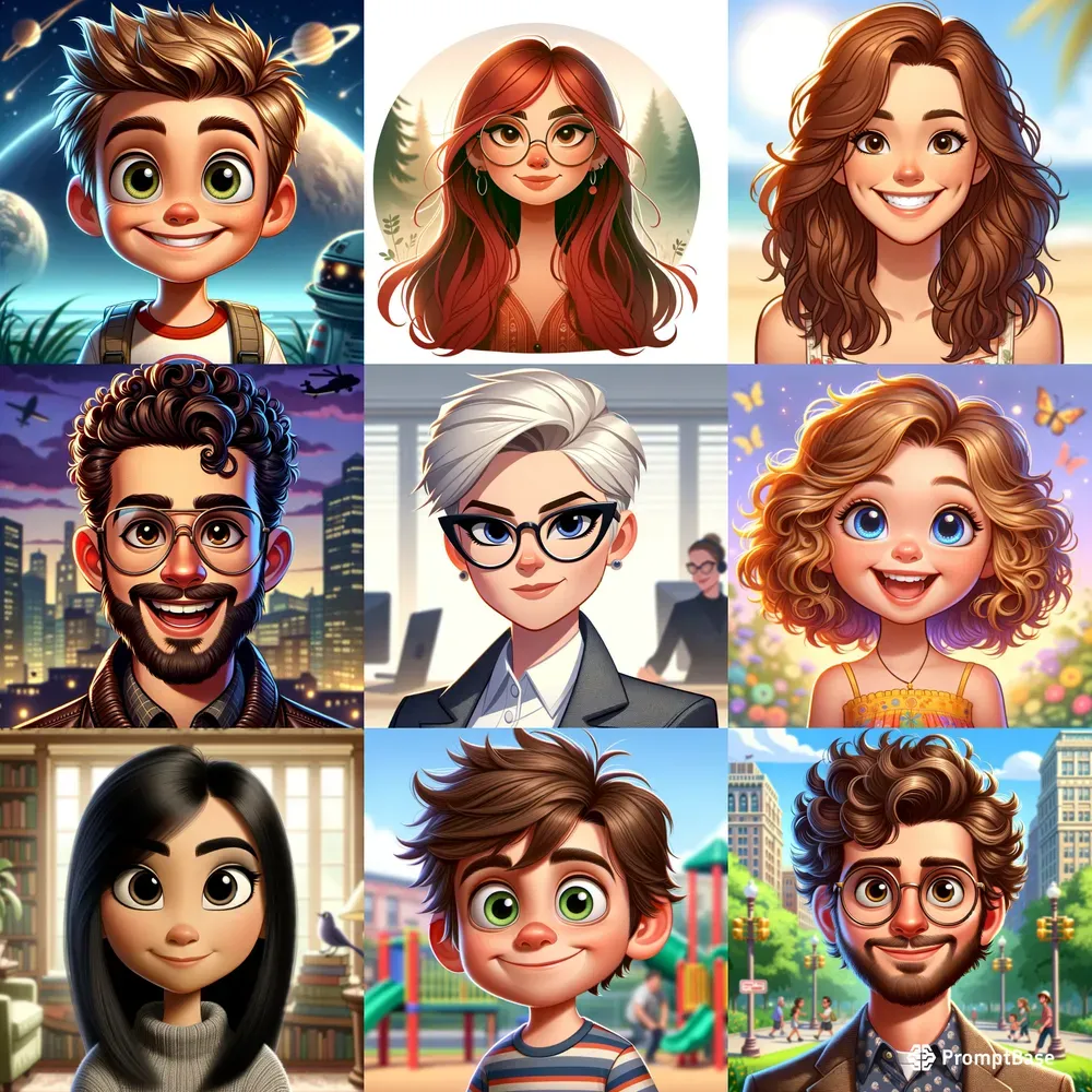 Custom Pixarstyle Cartoon Portraits DALL·E Prompt | PromptBase