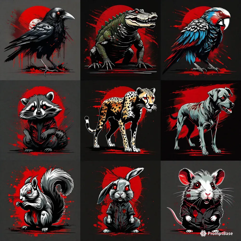 Animal Horror Paintings Stable Diffusion Prompt | PromptBase