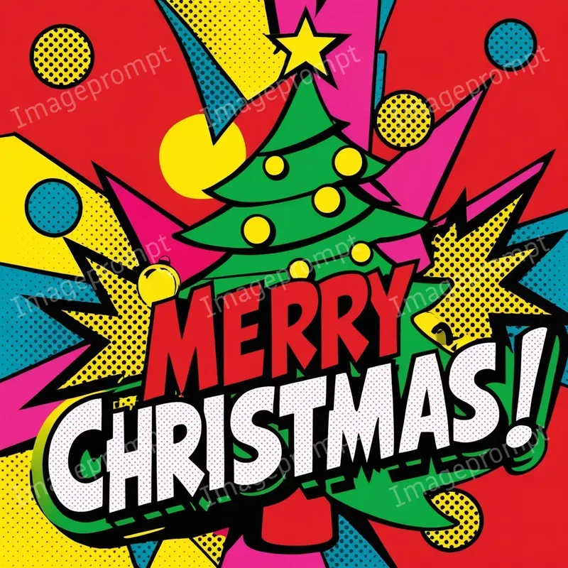 Pop Art Christmas Illustrations With Text Leonardo Ai Prompt | PromptBase