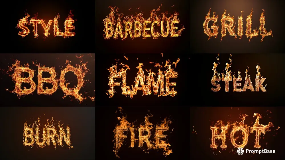 Fire Texts Midjourney Prompt | PromptBase