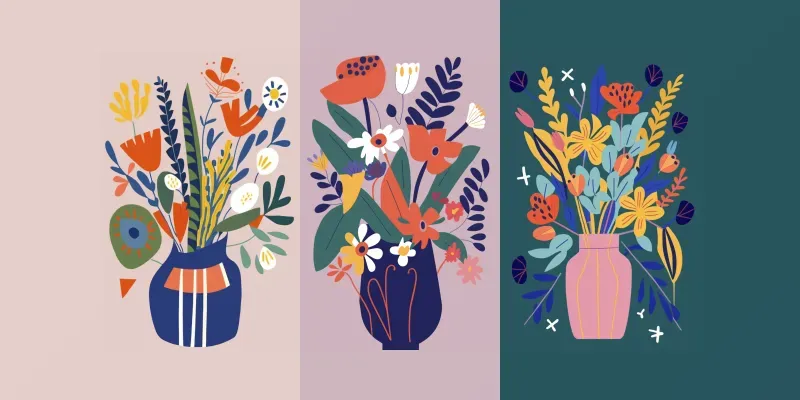 Trendy Vibrant Flowers Art Posters Midjourney Prompt | PromptBase