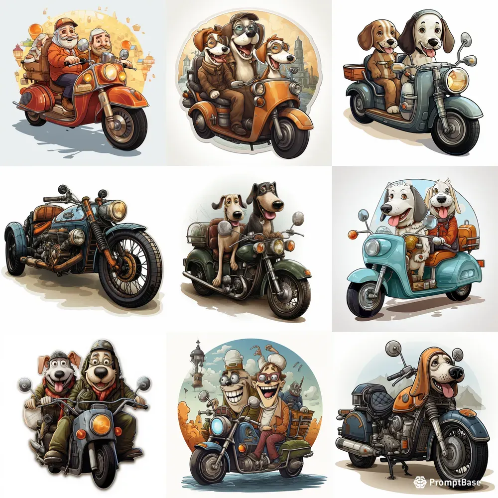 Pro Wallacegromt Sidecar Vector Stickers Midjourney Prompt | PromptBase