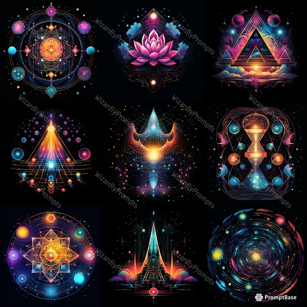 Cosmic Geometry Designs Midjourney Prompt | PromptBase