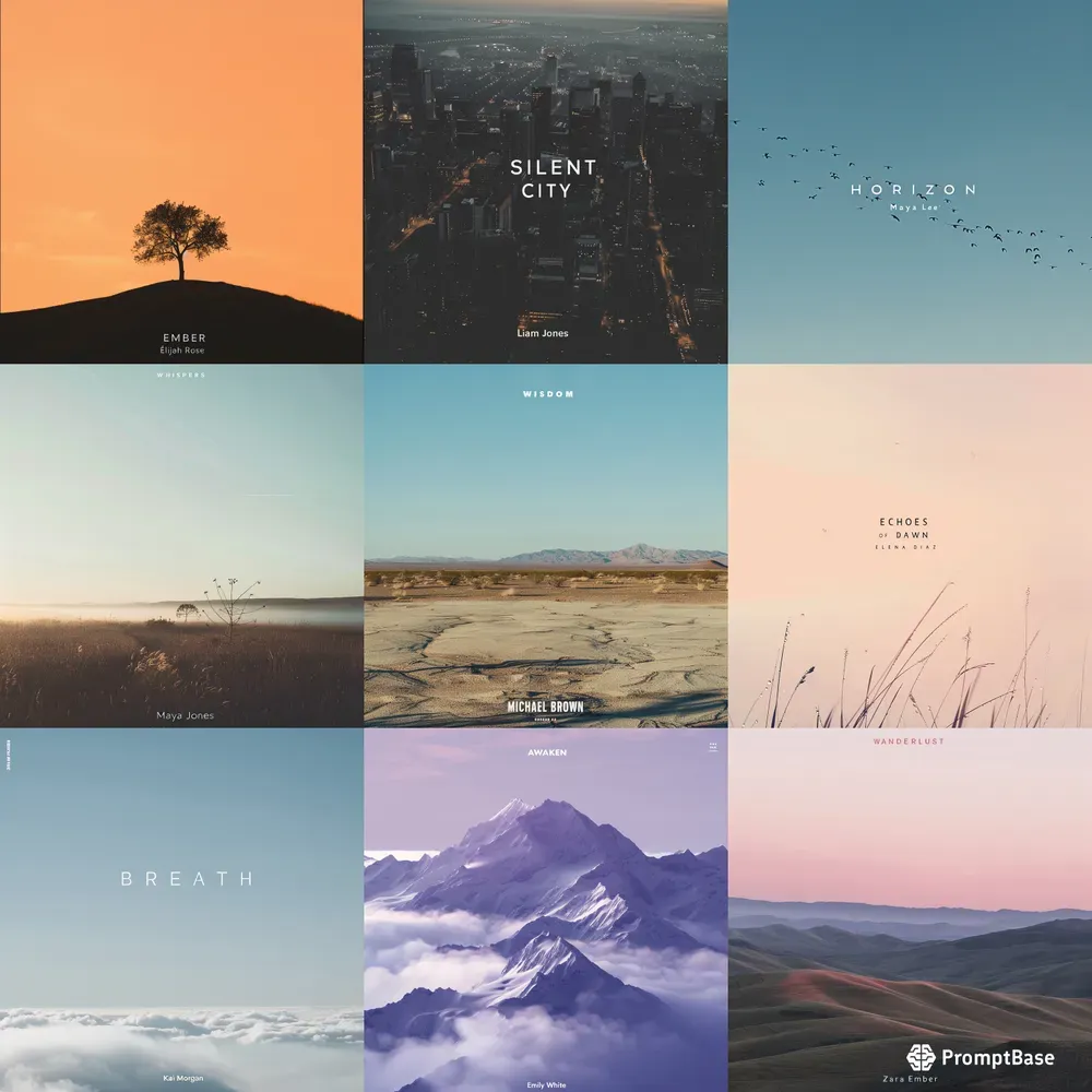 Minimalist Album And Book Covers Midjourney Prompt | PromptBase