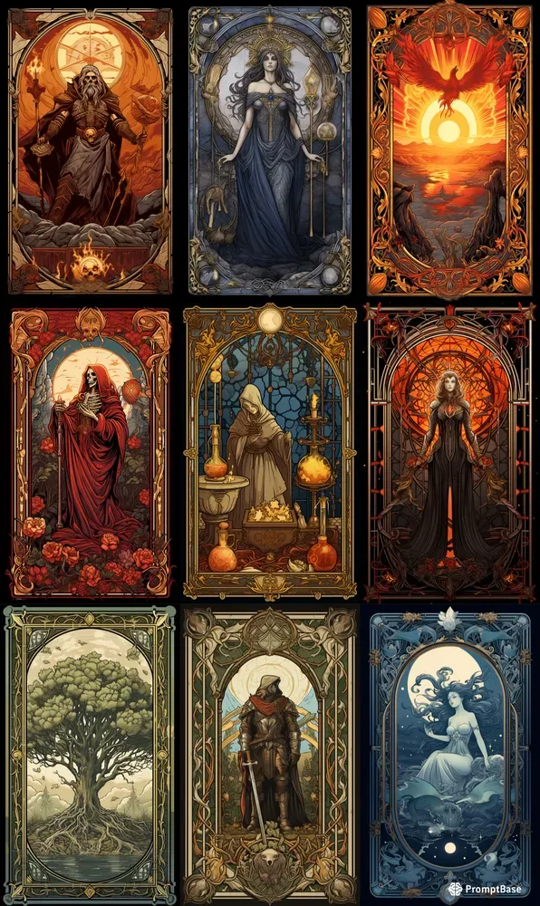 Fantasy Tarot Cards Midjourney Prompt | PromptBase
