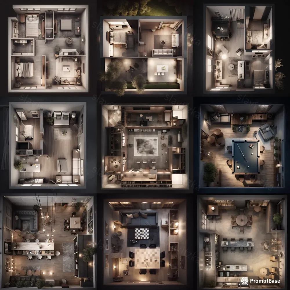 Architecture Floorplan Renders Realistic Midjourney Prompt | PromptBase