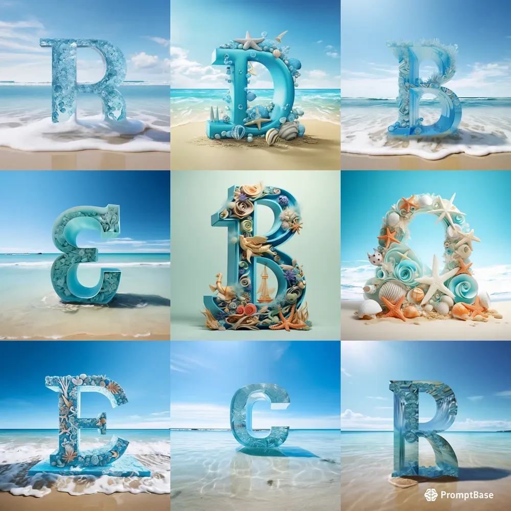 3D Summer Letters Midjourney Prompt | PromptBase