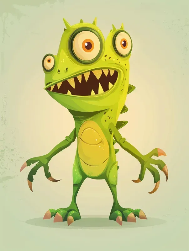 Friendly Monster Character Sets Midjourney Prompt | PromptBase