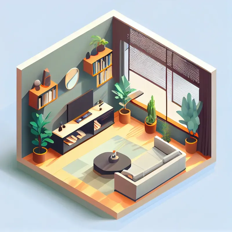 3D Isometric Interiors Midjourney Prompt | PromptBase