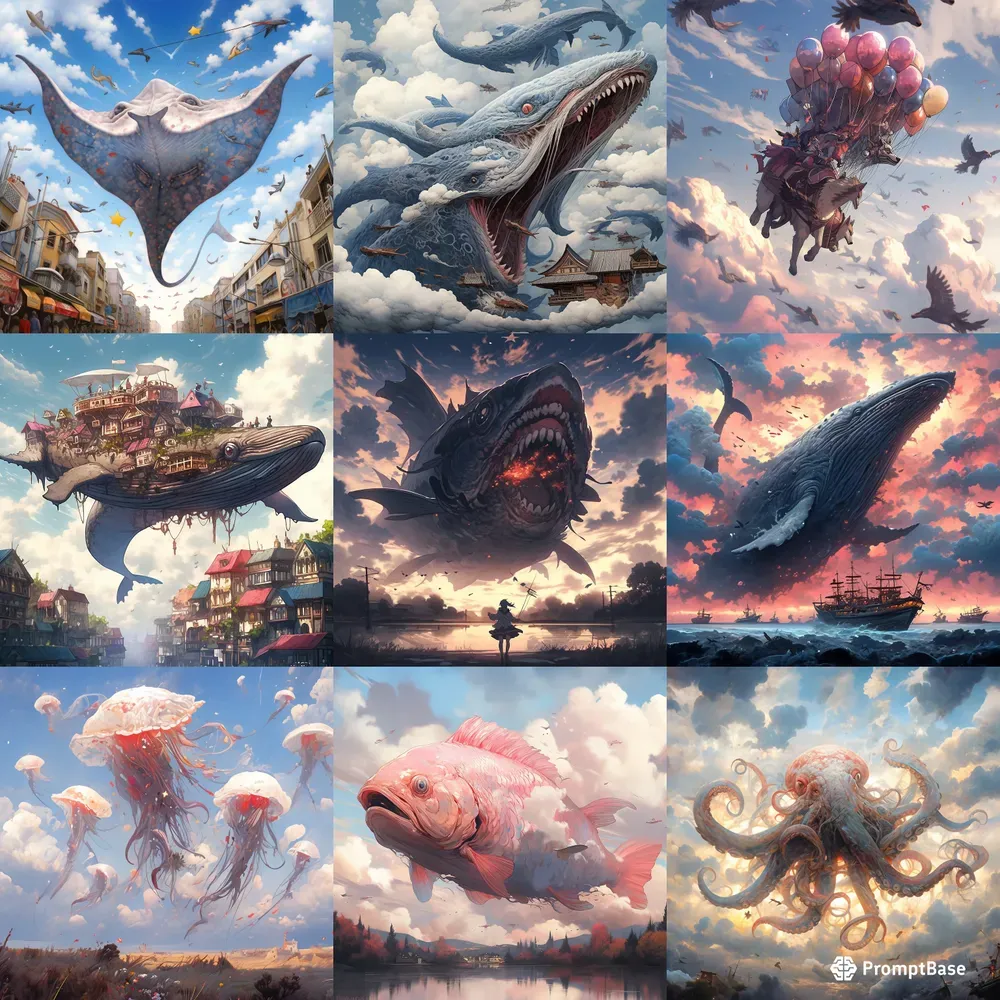 Epic Flying Creature Illustrations Midjourney Prompt | PromptBase