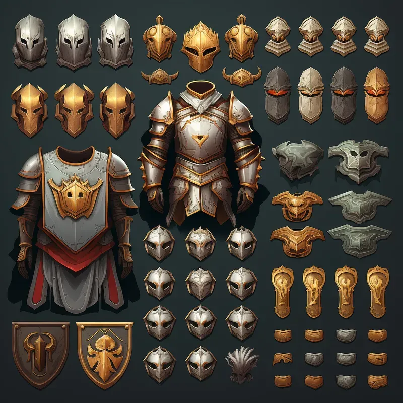 Game Asset Sheets Midjourney Prompt | PromptBase