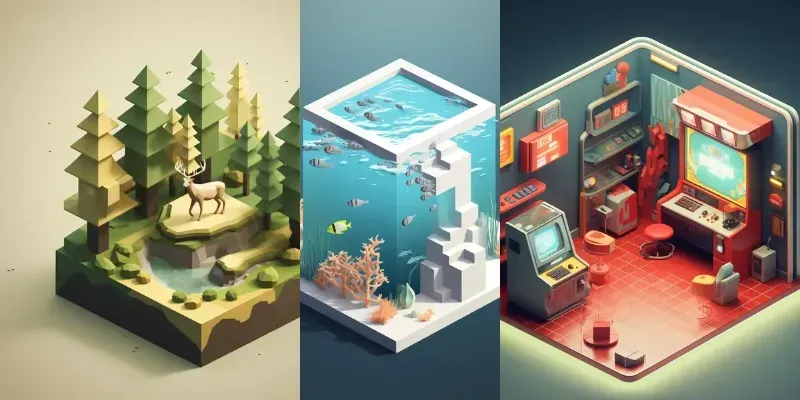 Sleek Isometric Art Midjourney Prompt | PromptBase