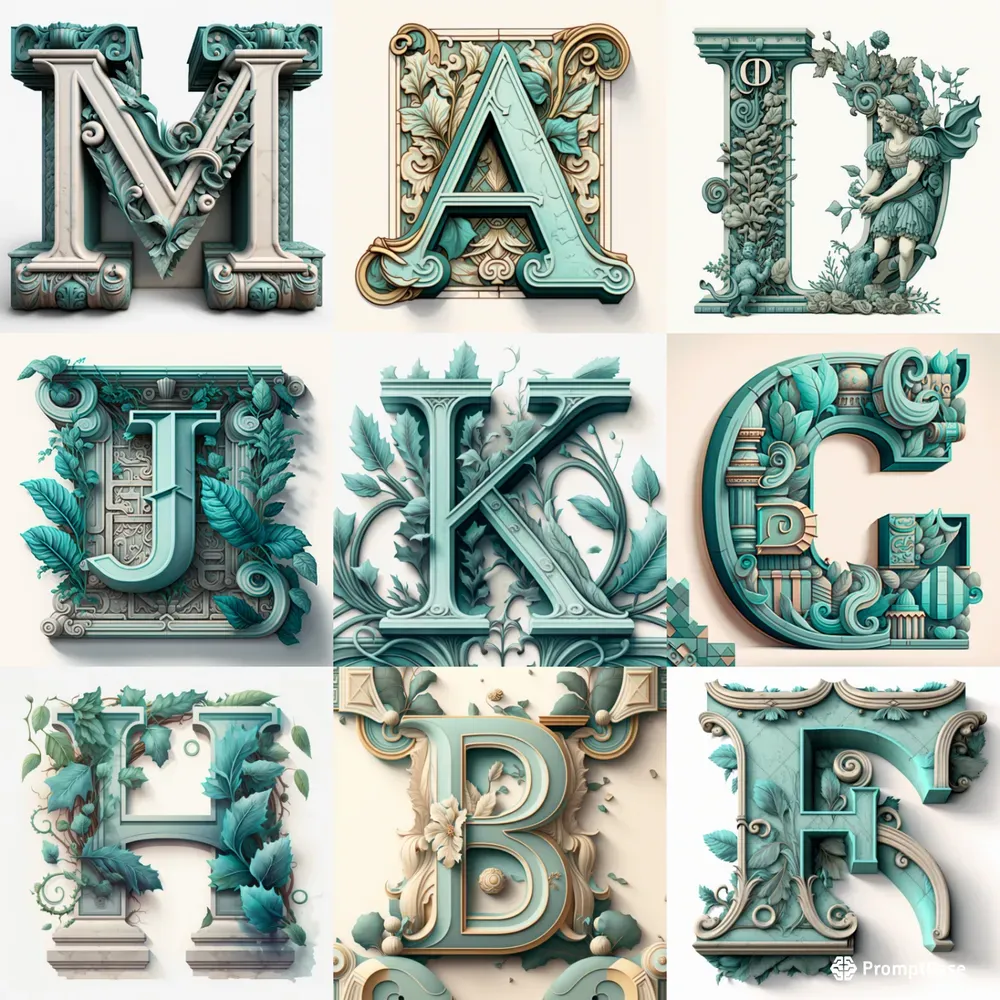 Monumental Letters Midjourney Prompt | PromptBase