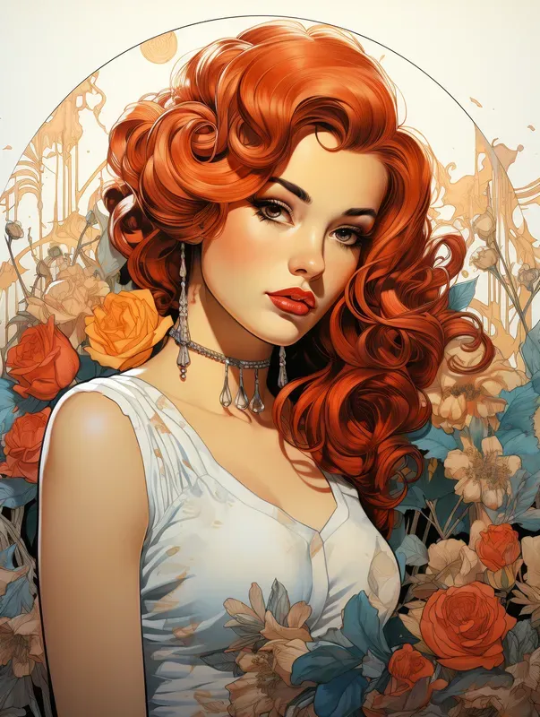 Modern Pinup Style Postcard Artworks Midjourney Prompt | PromptBase