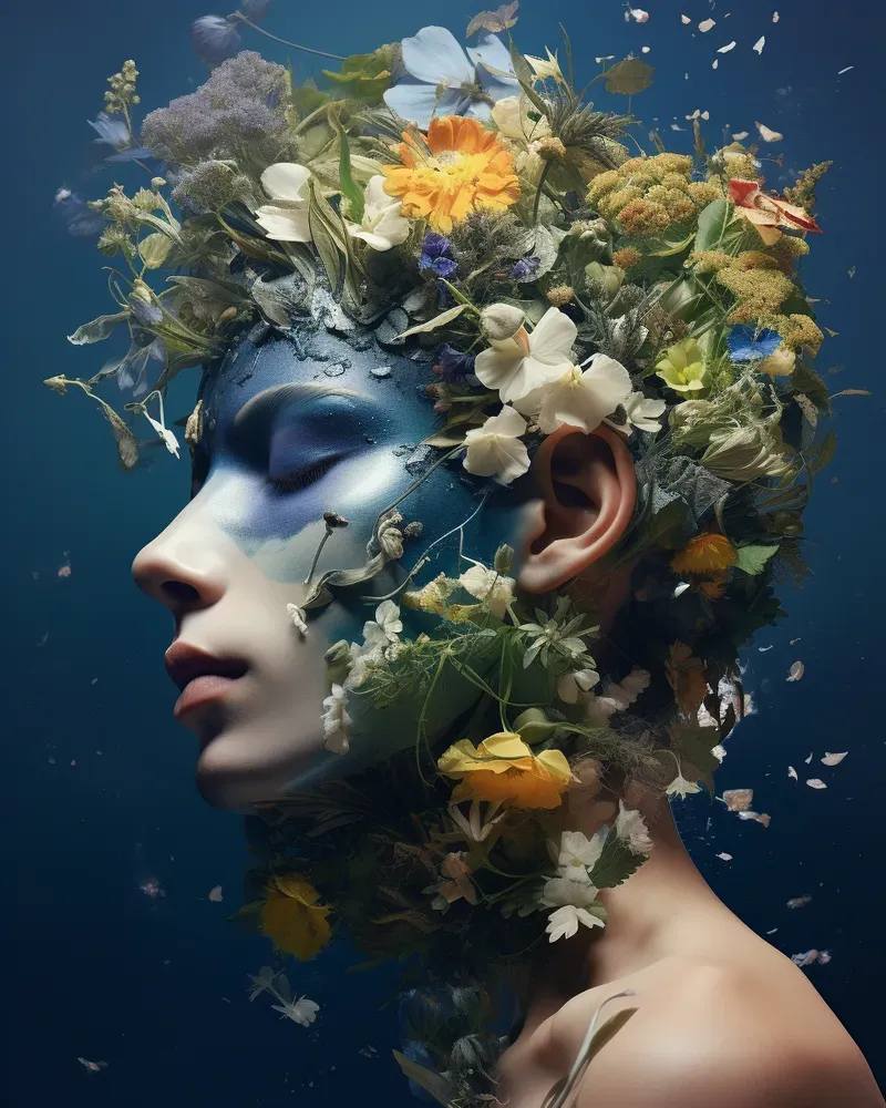 Beautiful Floral People Portraits Midjourney Prompt | PromptBase