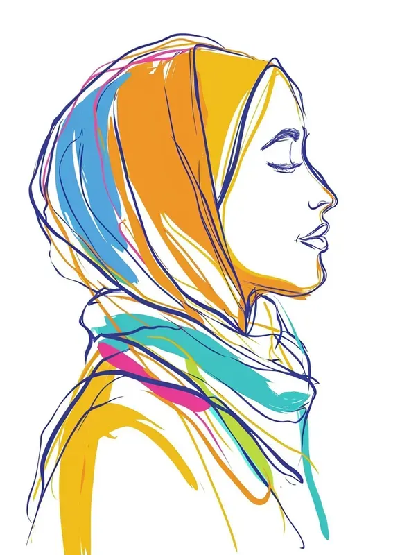 Bold Colorful One Line Drawing Portraits Midjourney Prompt | PromptBase