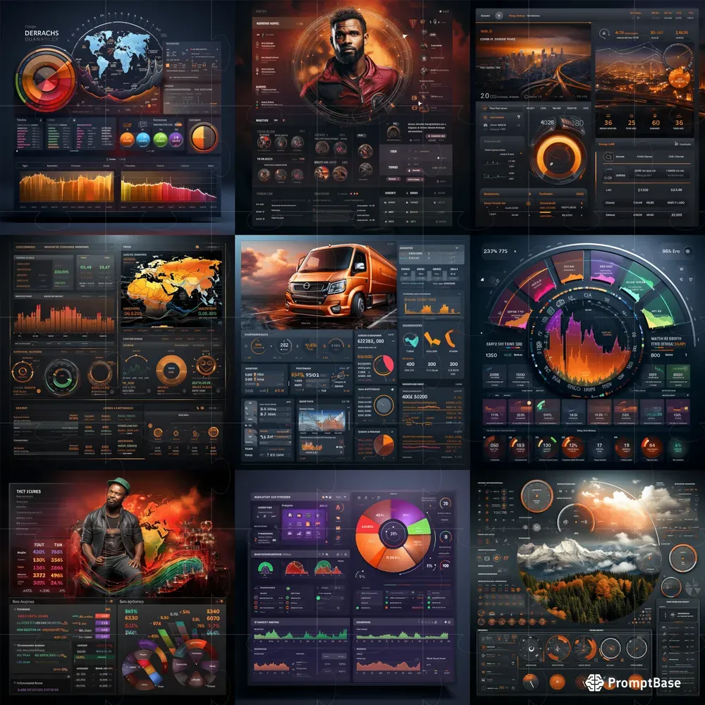 Professional Dashboard Layouts Midjourney Prompt | PromptBase