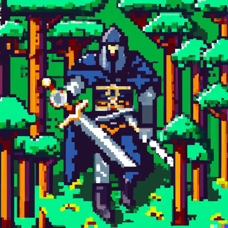 Medieval Pixel Art Illustrations DALL·E Prompt | PromptBase