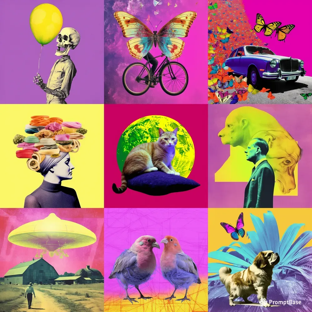 Weird Print Montages Midjourney Prompt | PromptBase