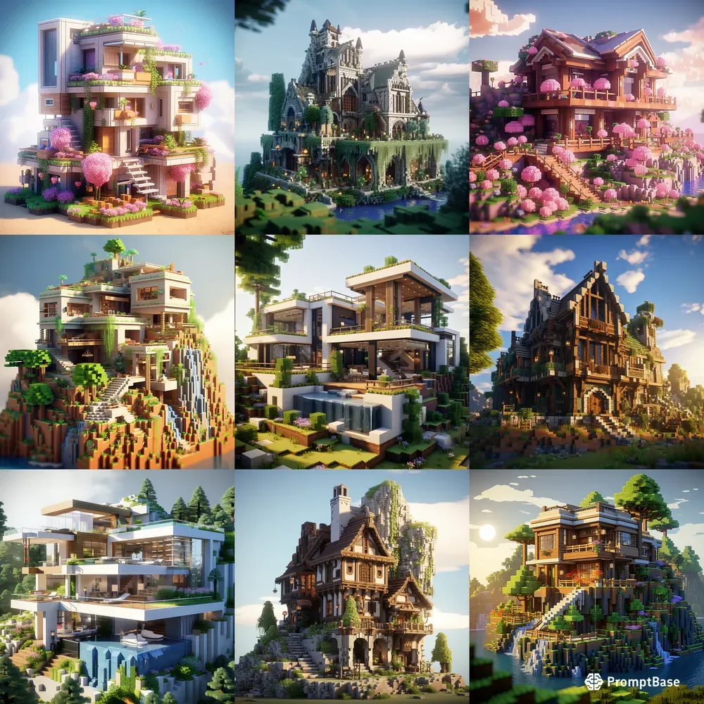 Minecraft Buildings Midjourney Prompt | PromptBase