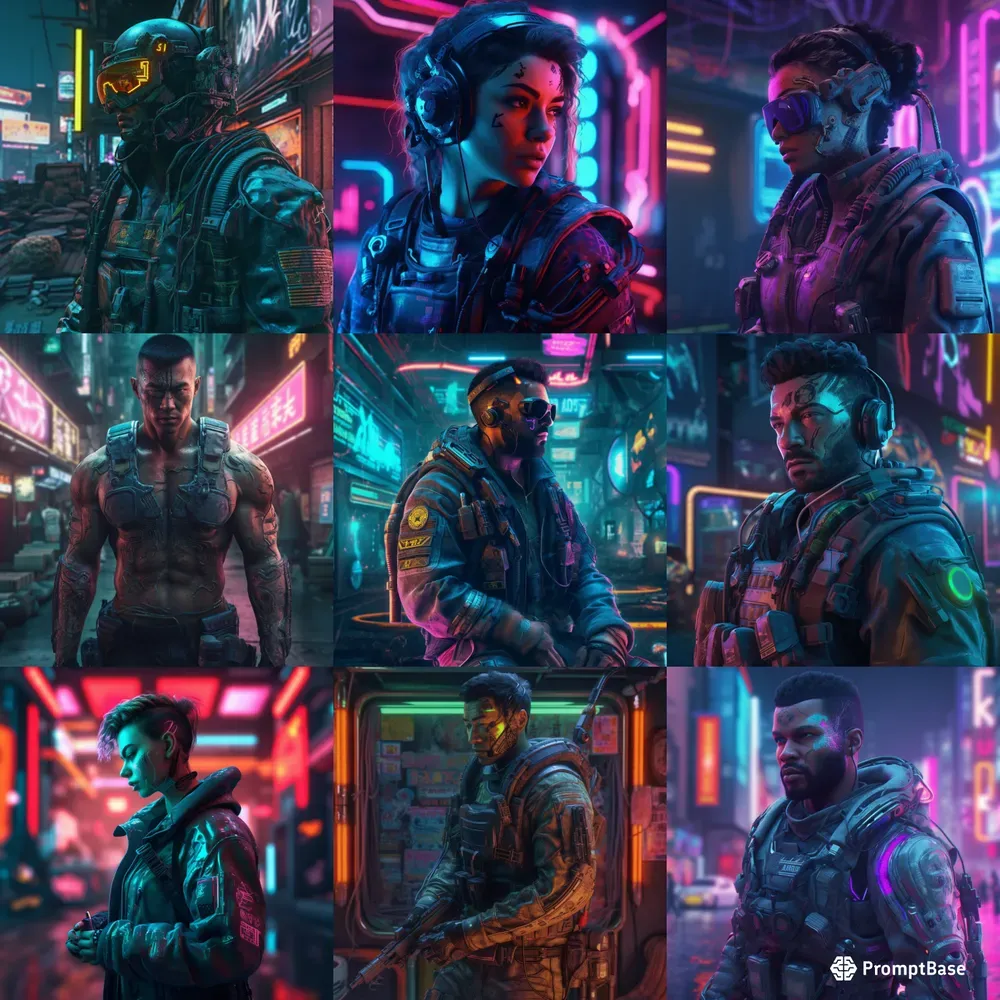 Cyberpunk Cod Characters Midjourney Prompt | PromptBase