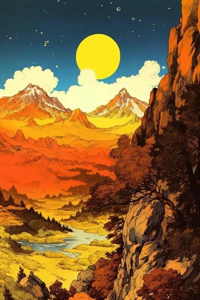 High Contrast Landscapes Midjourney Prompt | PromptBase