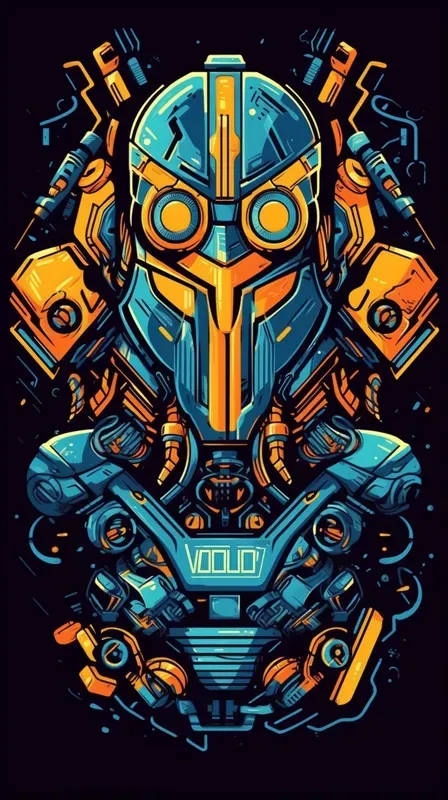 Black Robot Cyborg Tshirt Designs Midjourney Prompt | PromptBase