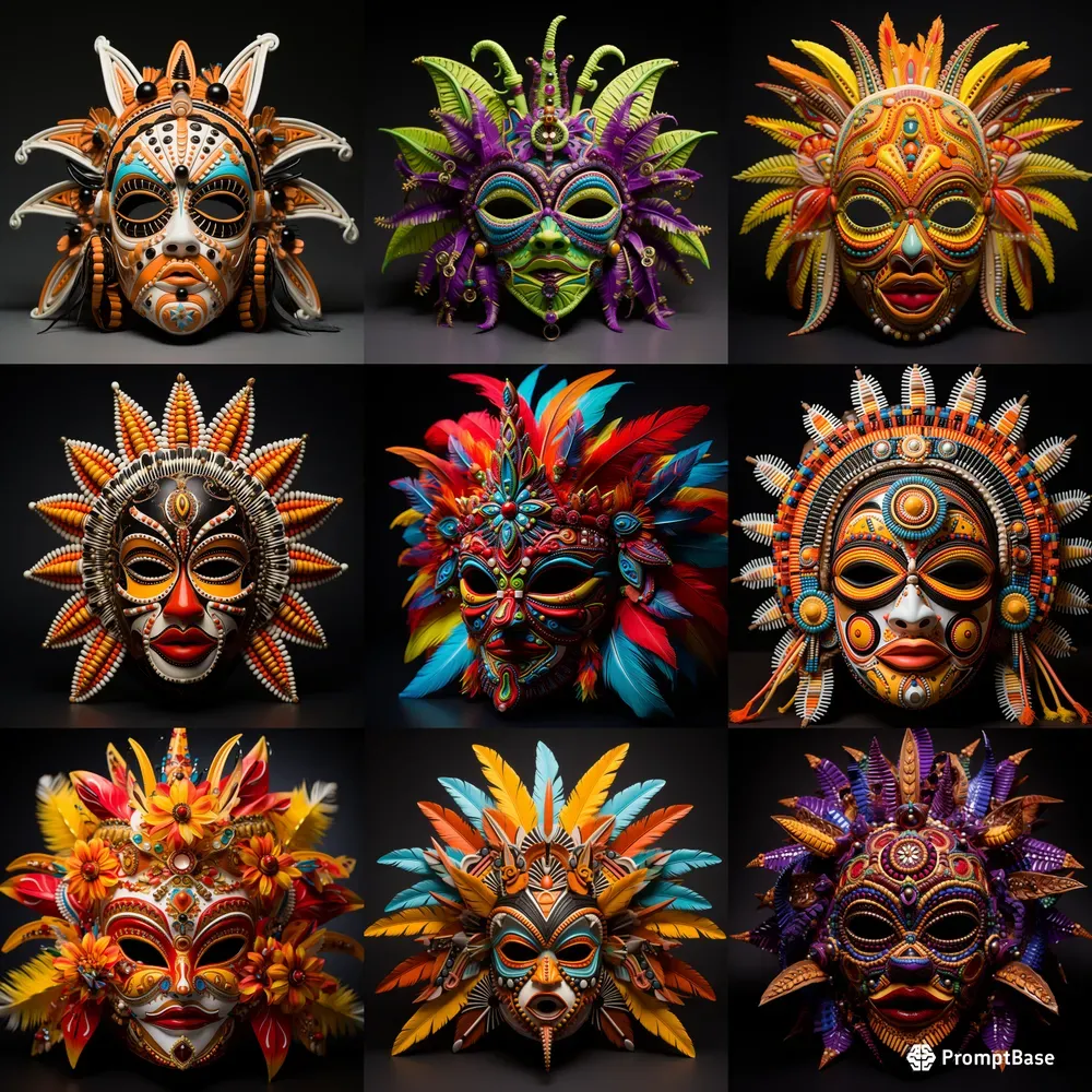 Junkanoo Masks Midjourney Prompt | PromptBase