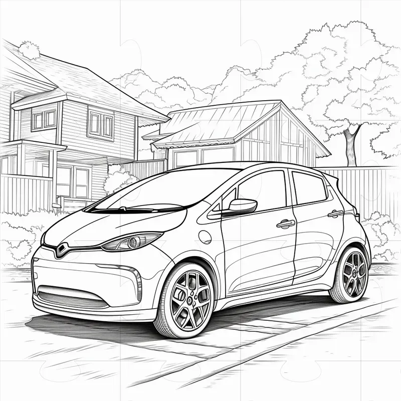 Dream Car Coloring Pages Midjourney Prompt | PromptBase