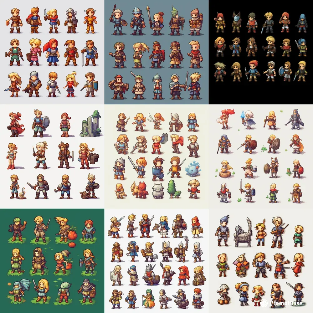 Old Style RPG Characters Midjourney Prompt | PromptBase