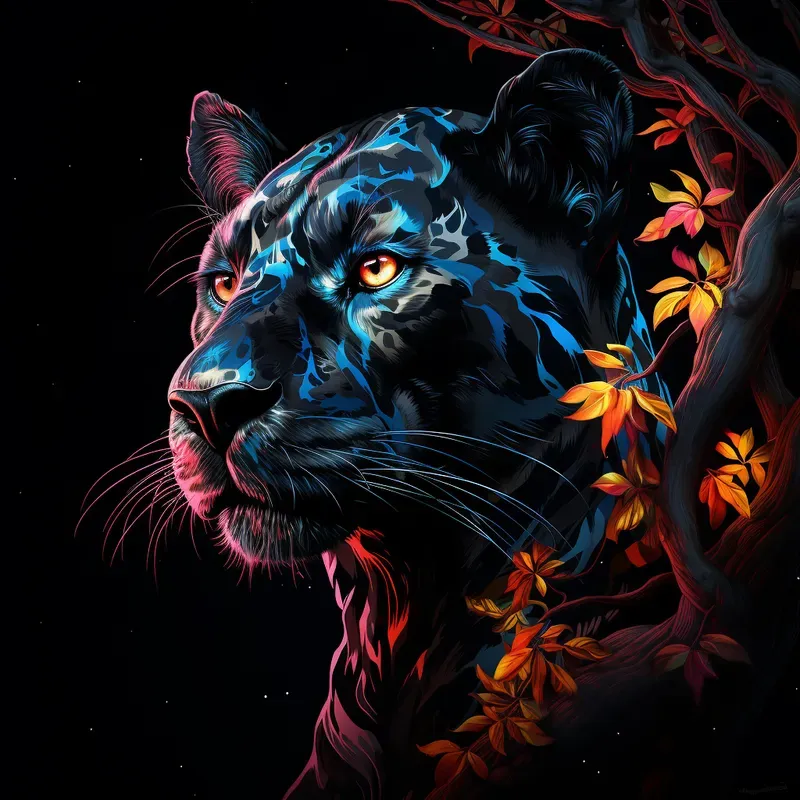 Neon Real Animals Designs Midjourney Prompt | PromptBase