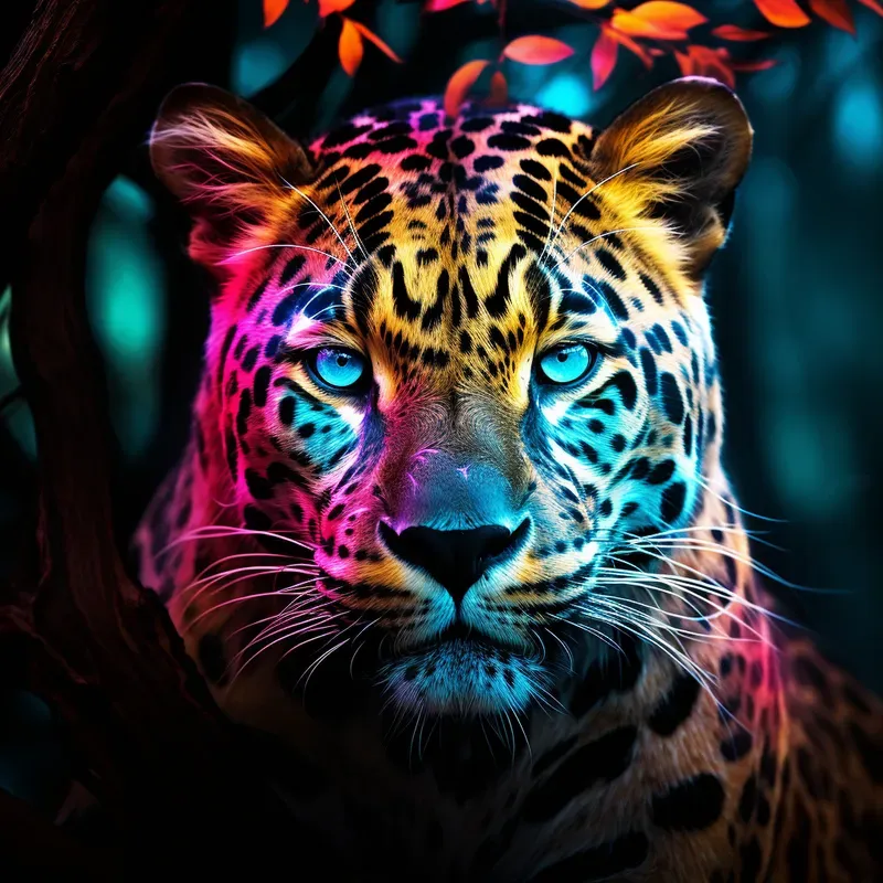 Neon Real Animals Designs Midjourney Prompt | PromptBase