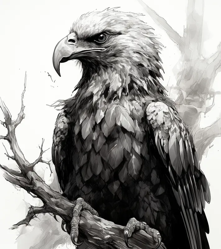 Graphite Wings Detailed Bird Portraits Midjourney Prompt | PromptBase