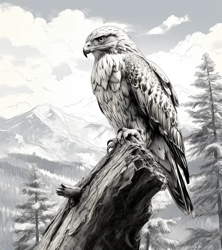 Graphite Wings Detailed Bird Portraits Midjourney Prompt | PromptBase