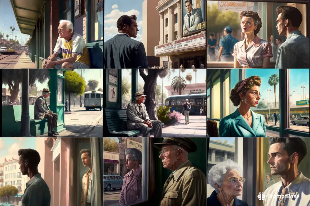 1950s Hollywood Scenes Midjourney Prompt | PromptBase