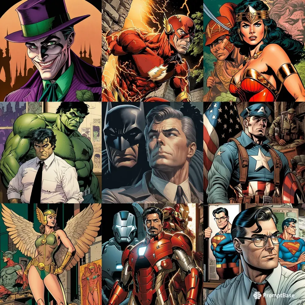 Classic Comic Book Art Ideas Midjourney Prompt | PromptBase