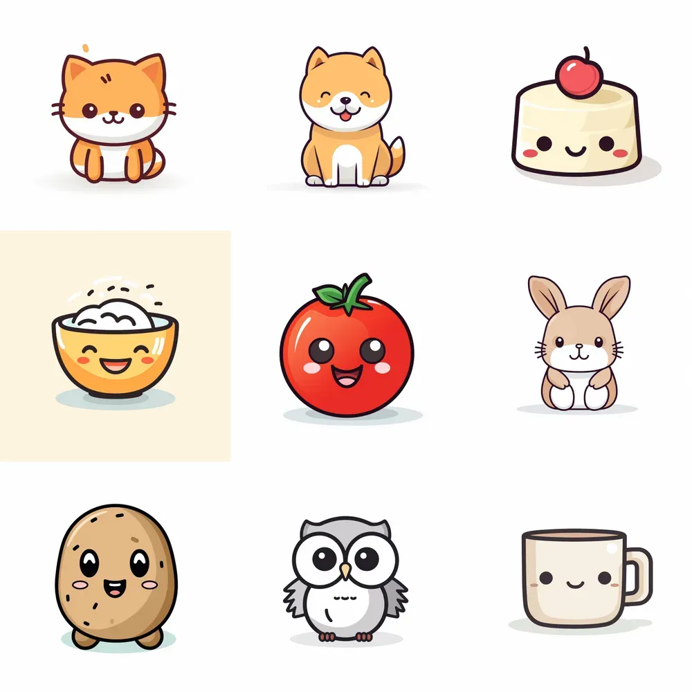 Cute Style Icons T-shirt Designs Midjourney Prompt | PromptBase