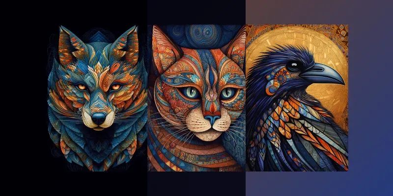 Colorful Fantasy Animal Prints Midjourney Prompt | PromptBase