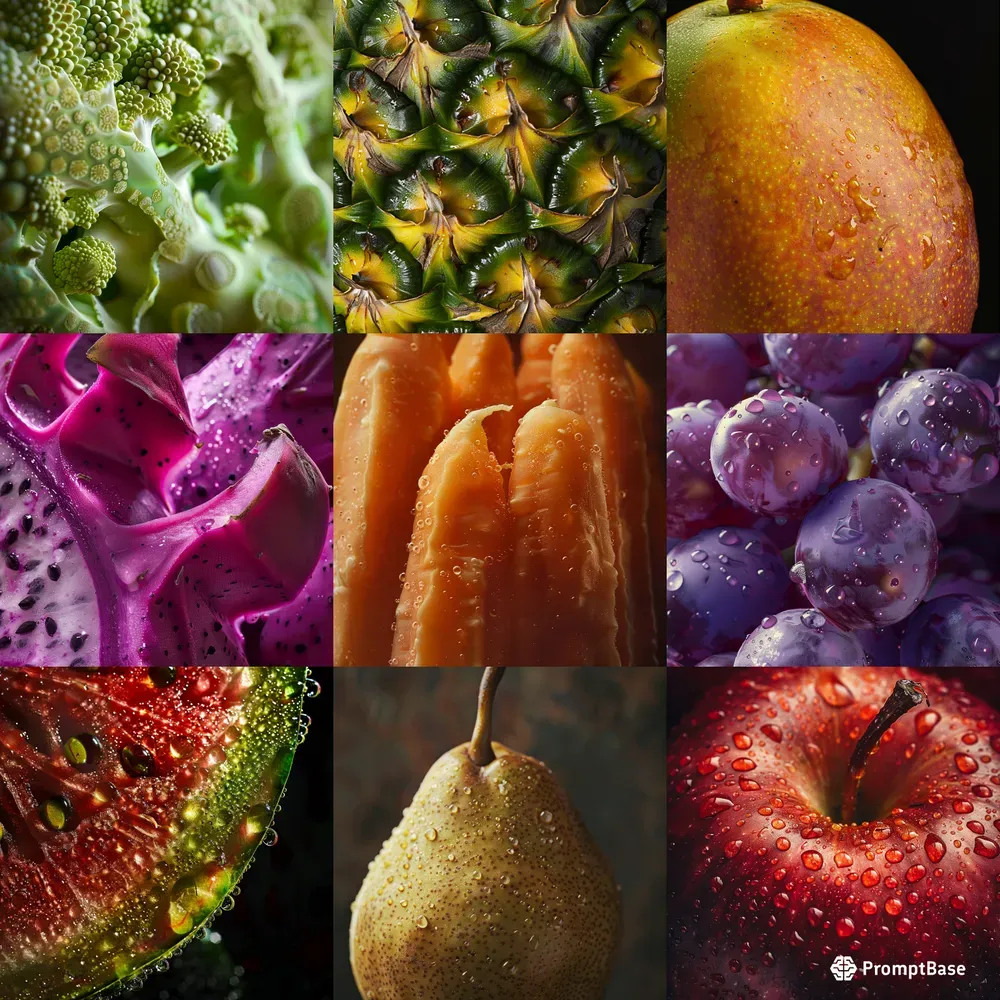Close Ups Of Fruits Or Vegetables Midjourney Prompt | PromptBase