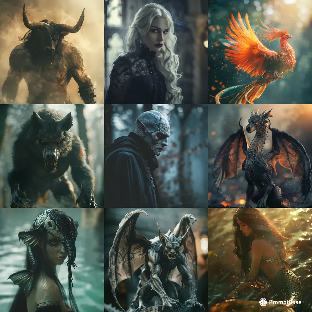 Realistic Mythical Creatures Midjourney Prompt | PromptBase