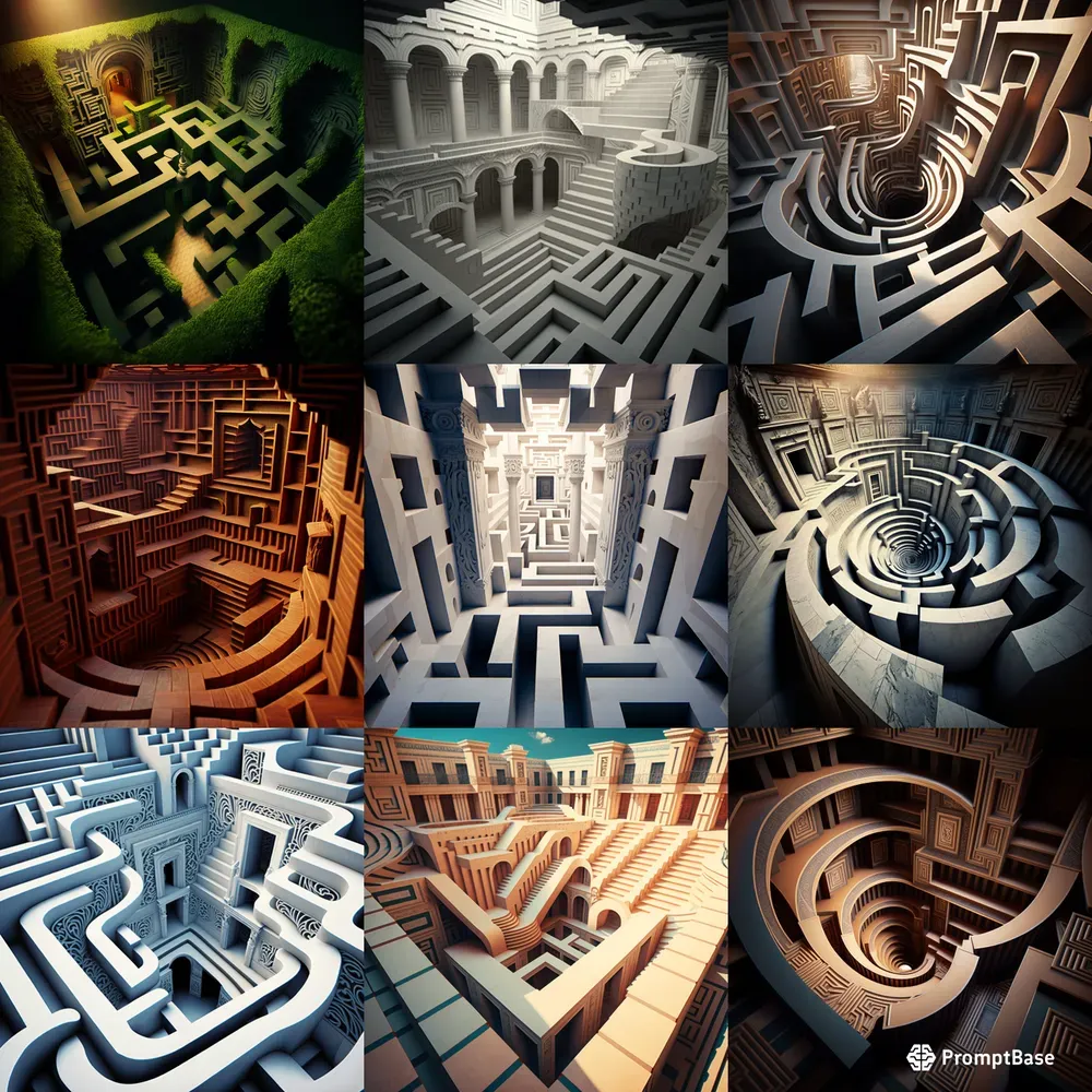 Mc Escher Optical Illusion Architectures Midjourney Prompt | PromptBase