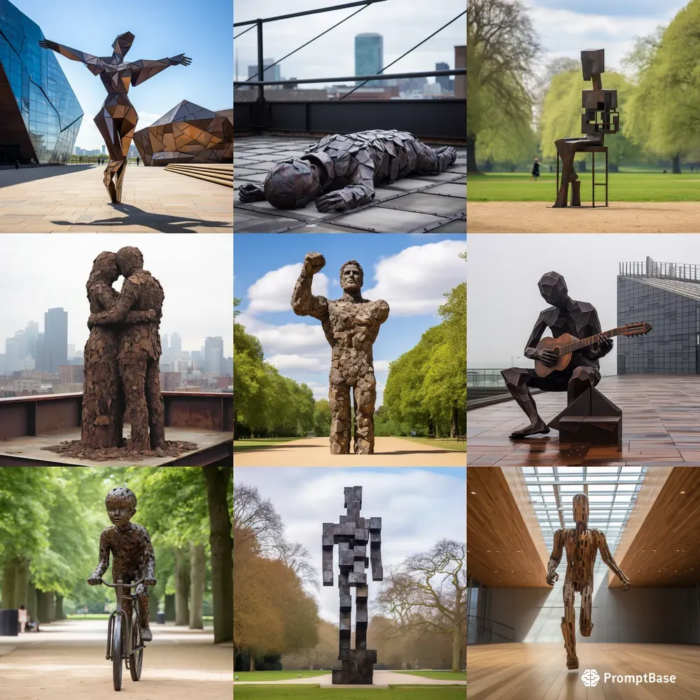 Minimalist Human Figure Sculptures Midjourney Prompt | PromptBase