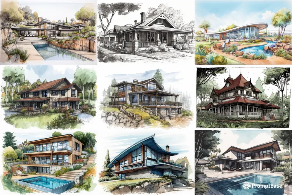 Architectural Drawings Midjourney Prompt | PromptBase