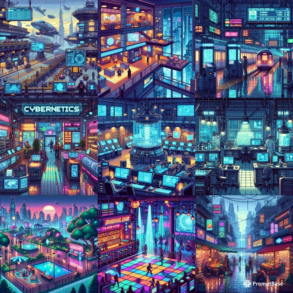 Cyberpunk Pixel Art Adventures DALL·E Prompt | PromptBase