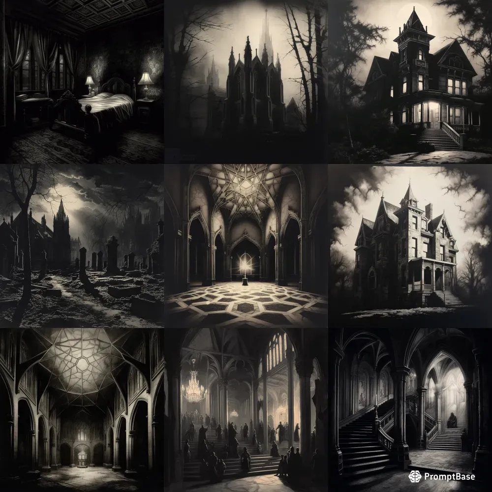 Haunted Gothic Scene Art Midjourney Prompt | PromptBase