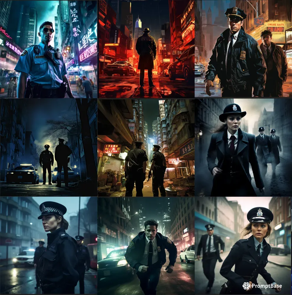 Cops Chasing Criminals Midjourney Prompt | PromptBase