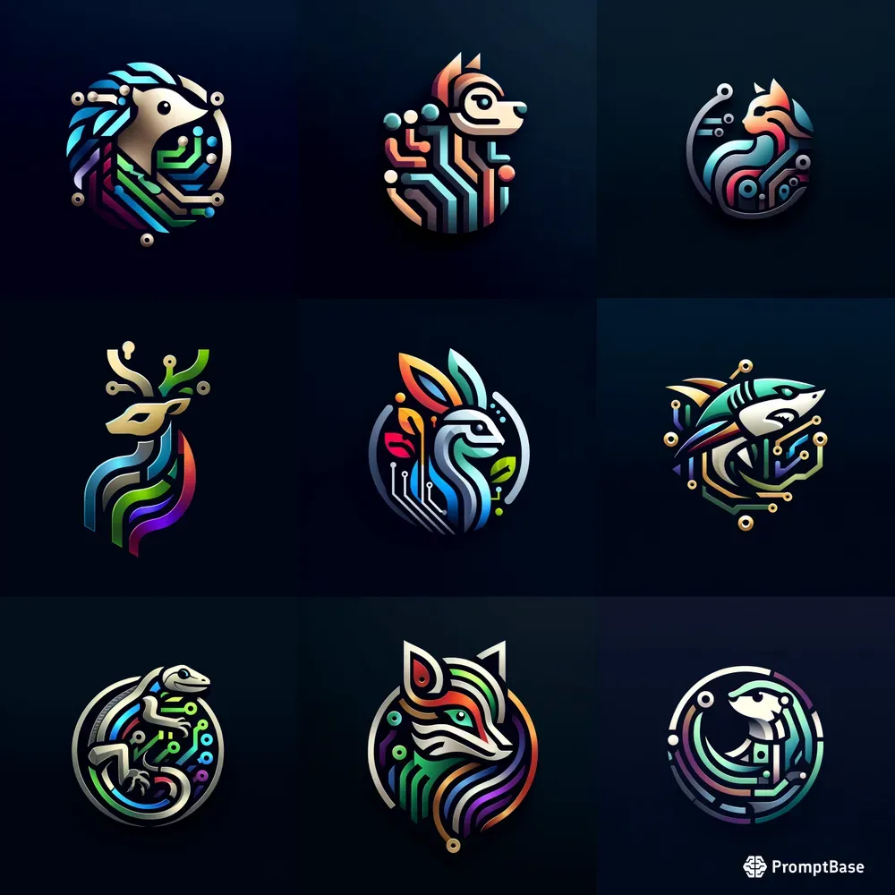 Minimalstic Animal Tech Logos DALL·E Prompt | PromptBase