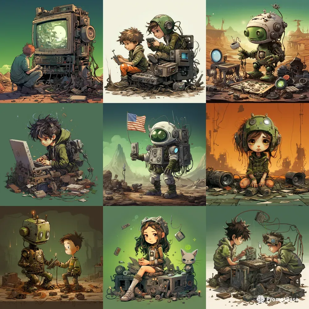 Postapocalyptic Cartoons Midjourney Prompt | PromptBase
